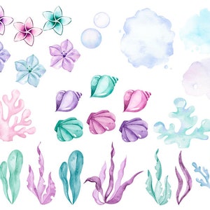 Mermaid Watercolor Clipart Cute Mermaids PNG Girl Clip Art - Etsy