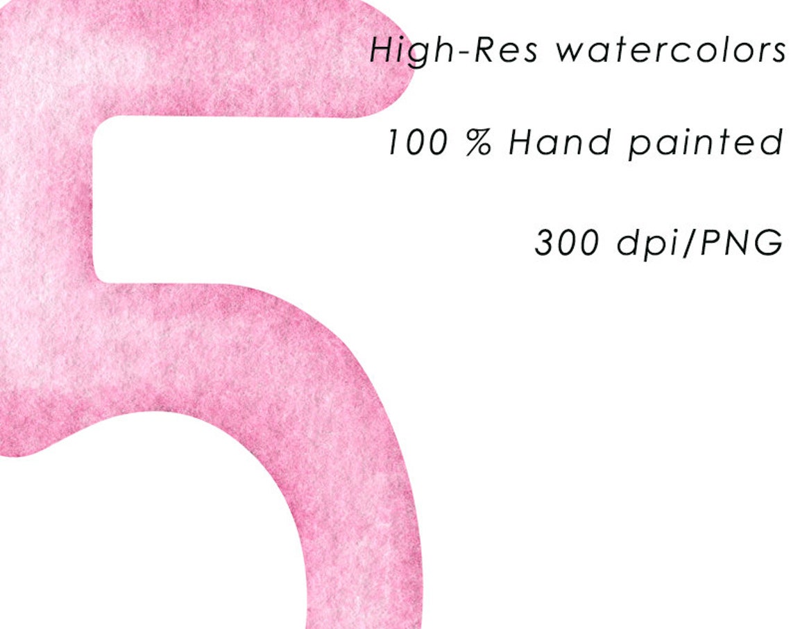 Milestone Watercolor Numbers Clipart, Baby Girl, Its a Girl, Pink ...