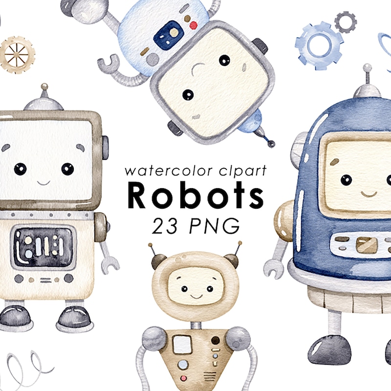 Cute Robot Art - Etsy