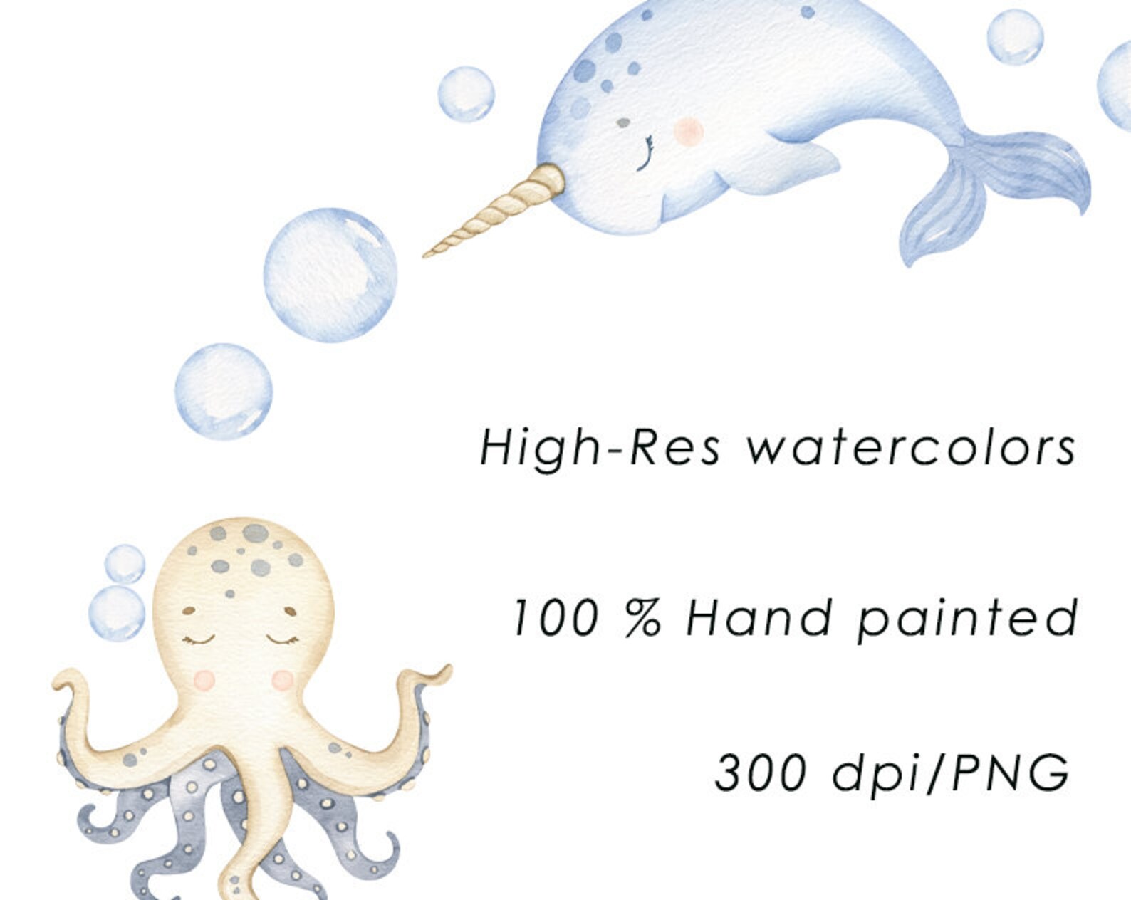 Undersea Watercolor Wreath Nautical Frame Png Nursery Decor - Etsy