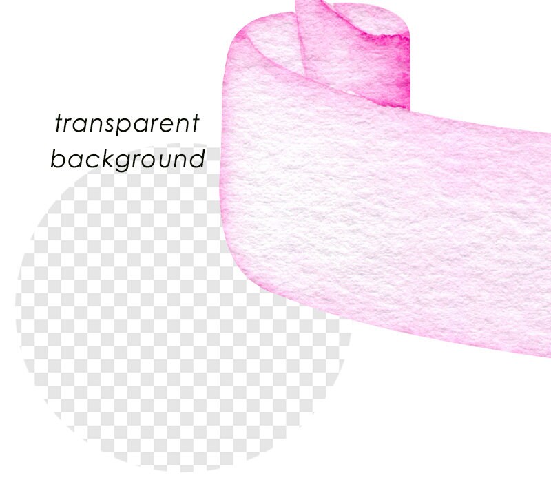 Watercolor Pink Ribbon Banners Clipart Baby Girl Nursery - Etsy