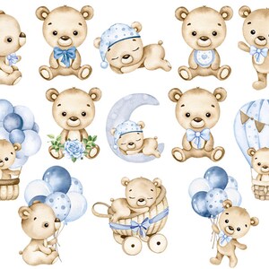 Buy Teddy Bear Clipart Watercolor Baby Bear Nursery Decor Baby Online ...