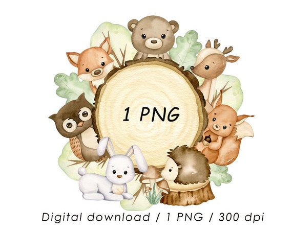 Woodland Animals Sublimation Forest Animals Frame Baby - Etsy