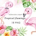 Watercolor Flamingo Clipart, Cute Tropical Clip Art, Summer Clipart ...