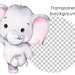 Baby Elephant Watercolor Clipart, Girl Wall Art, Nursery Decor, Cute ...