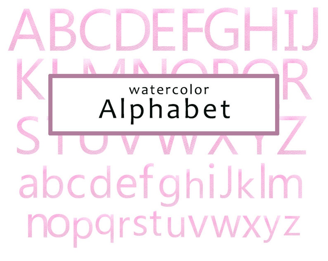 Watercolor Alphabet Clipart, Printable Letters Png, Girl Nursery Decor ...