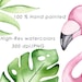Watercolor Flamingo Clipart, Cute Tropical Clip Art, Summer Clipart ...