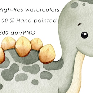 Dinosaurs Watercolor Clipart, Dino Clip Art, Dinosaur Nursery Decor ...