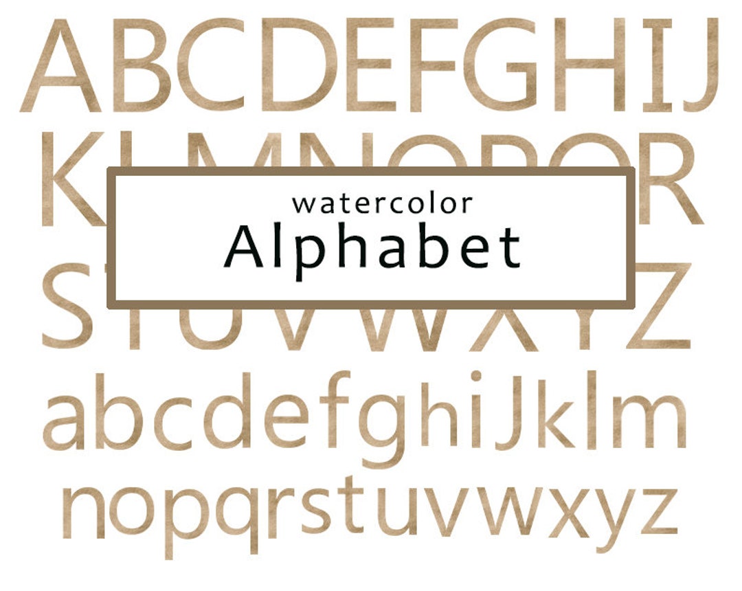 Watercolor Alphabet Clipart, Printable Letters Png, Nursery Decor, Baby ...