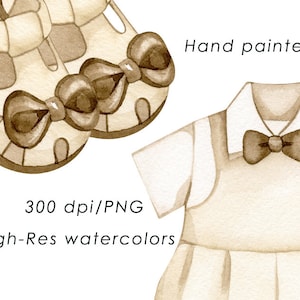 Watercolor Baby Clothes Clipart, Nursery Boho Baby Shower, Neutral Eco ...