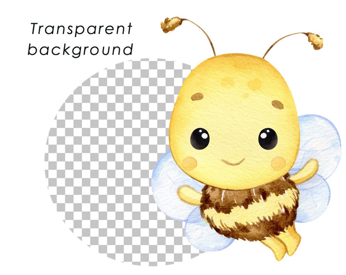 Bee Watercolor Clipart Baby Bee Clip Art Nursery Decor Baby - Etsy