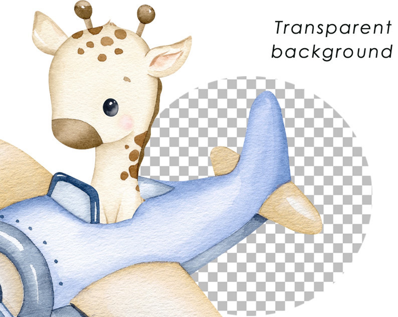 Baby Giraffe Watercolor Clipart Baby Boy Clip Art Nursery - Etsy