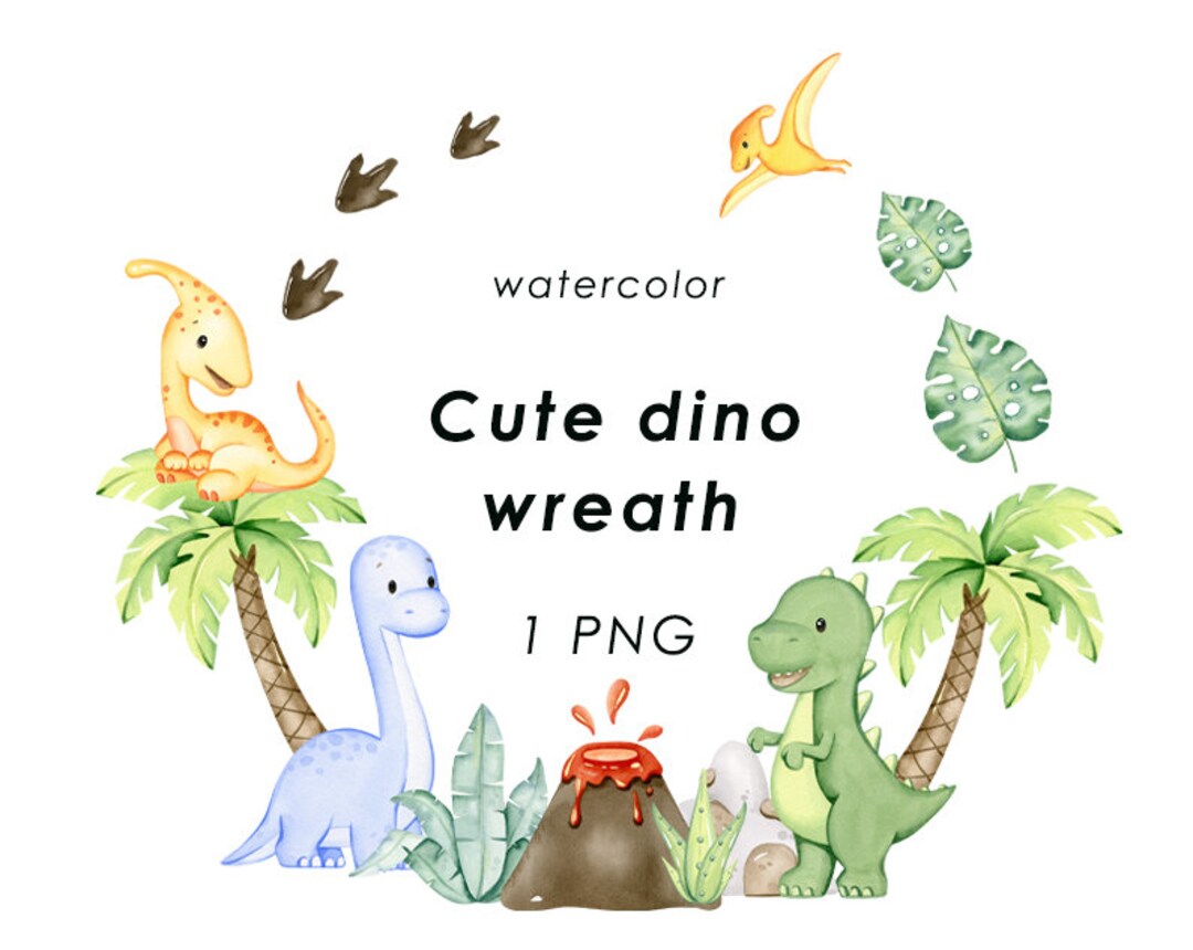 Dinosaurs Wreath, Cute Dino Frame, Baby Boy, Nursery Decor, Trex ...