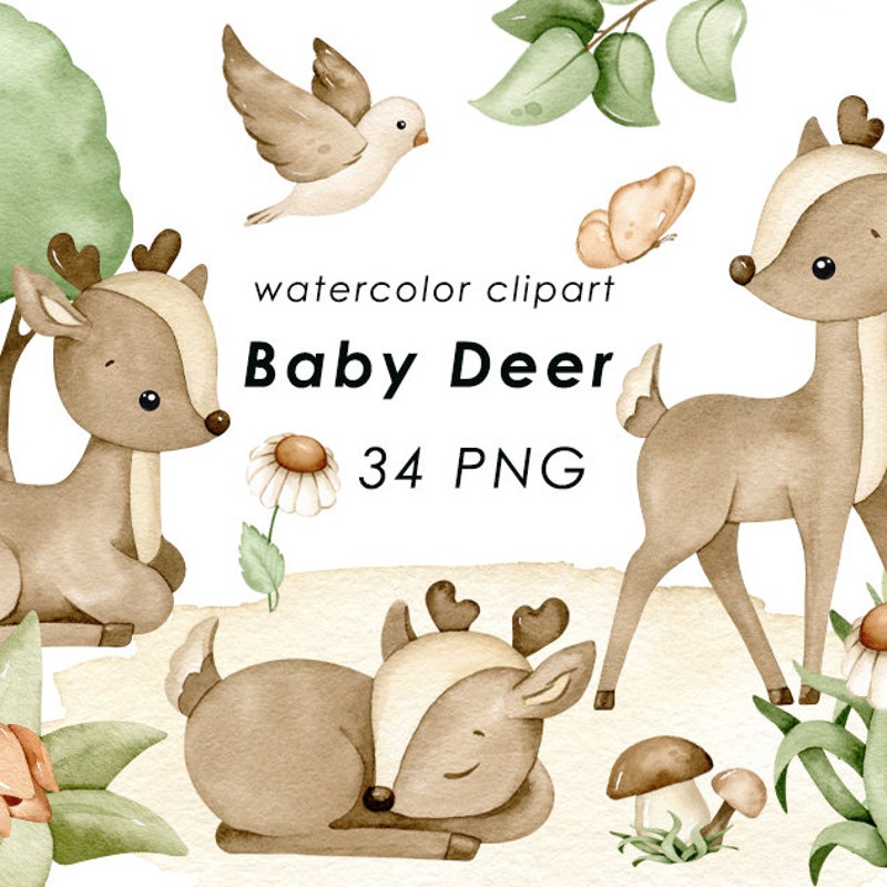 Baby Deer Art - Etsy