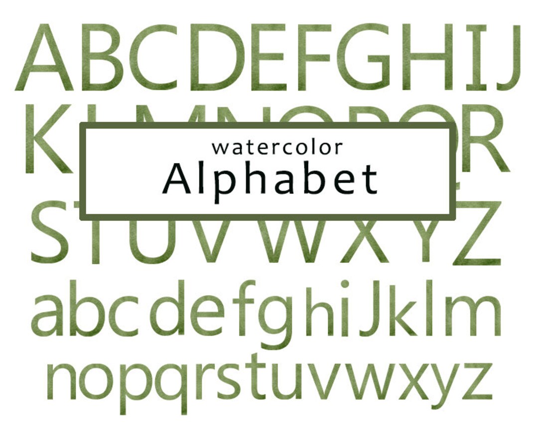 Watercolor Alphabet Clipart, Printable Letters Png, Nursery Decor, Baby ...