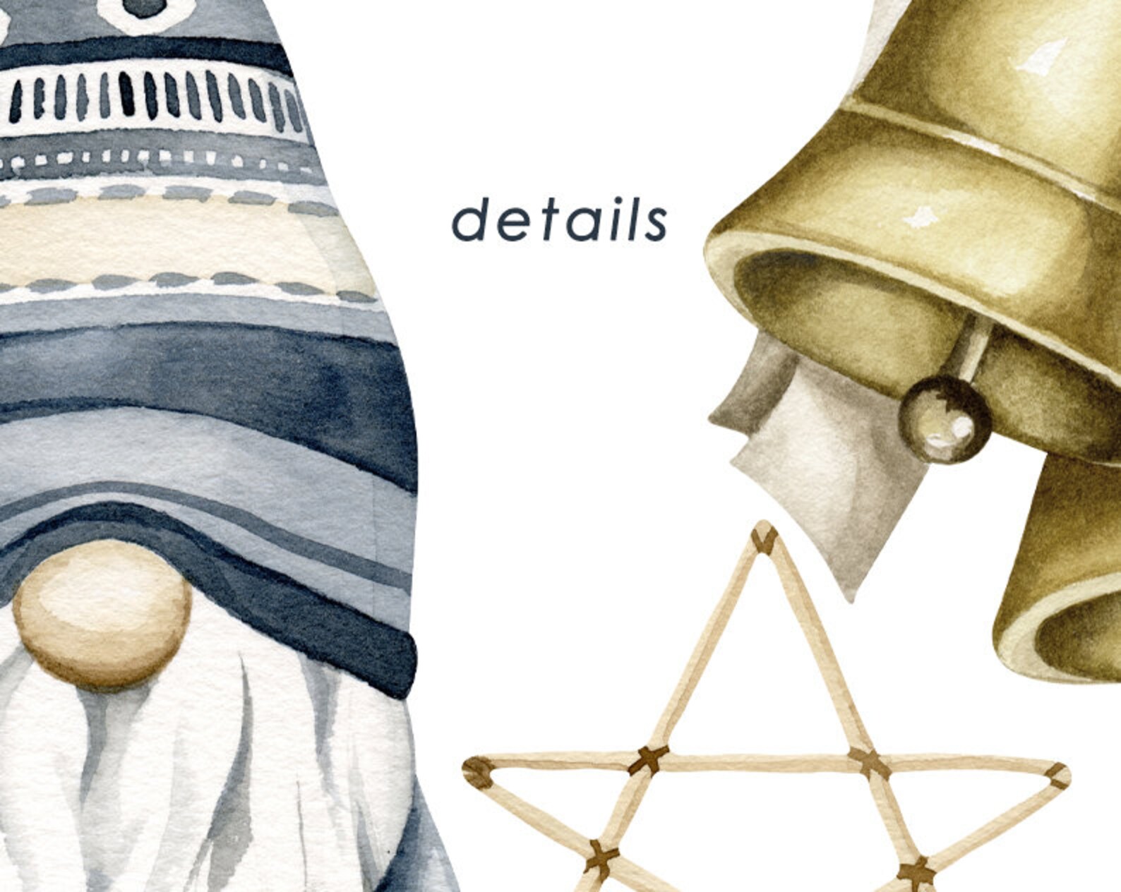 Watercolor Scandinavian Christmas Clipart Nordic Gnomes PNG - Etsy