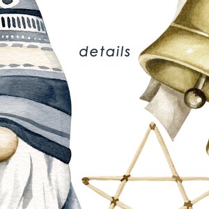 Watercolor Scandinavian Christmas Clipart, Nordic Gnomes PNG, New Year ...