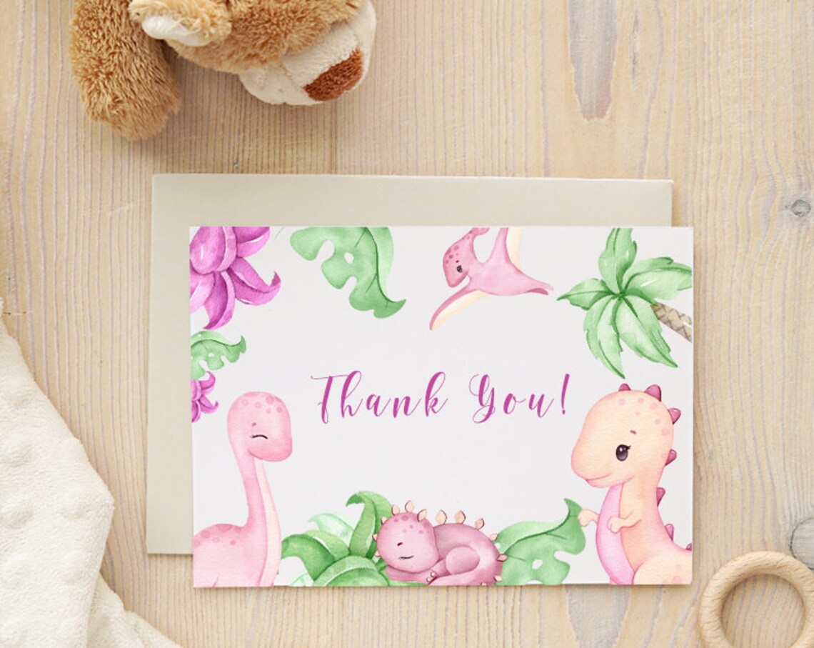 Dinosaurs Watercolor Clipart Cute Dino PNG Baby Girl Baby - Etsy