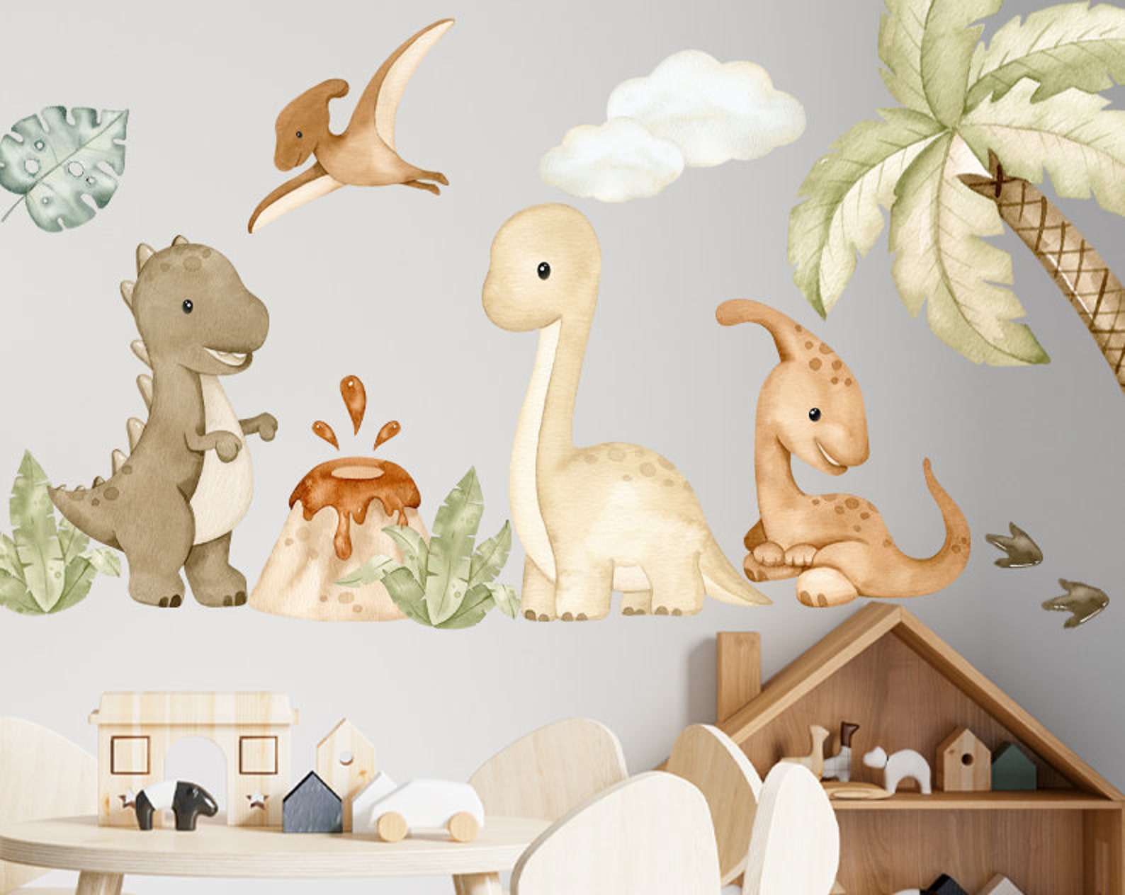 Watercolor Dinosaurs Clipart Neutral Baby Boy Clip Art Dino - Etsy