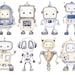 Vintage Robots Watercolor Clipart Cute Robot PNG Baby Boy - Etsy