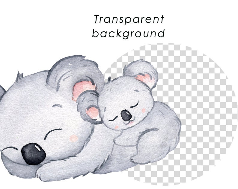Koala Watercolor Clipart, Cute Koala Png, Nursery Decor, Baby Shower - Etsy