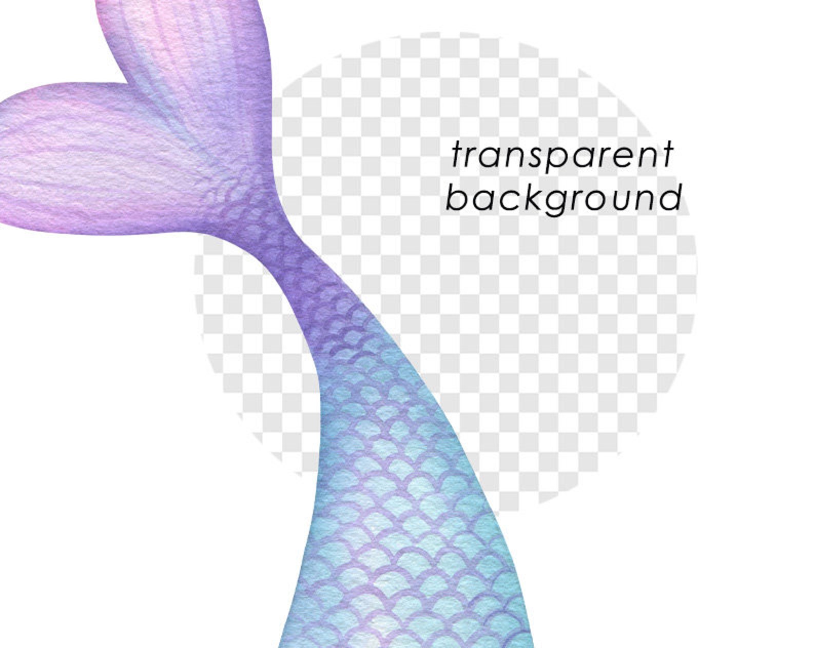 Watercolor mermaid tail clipart pastel baby girl birthday | Etsy