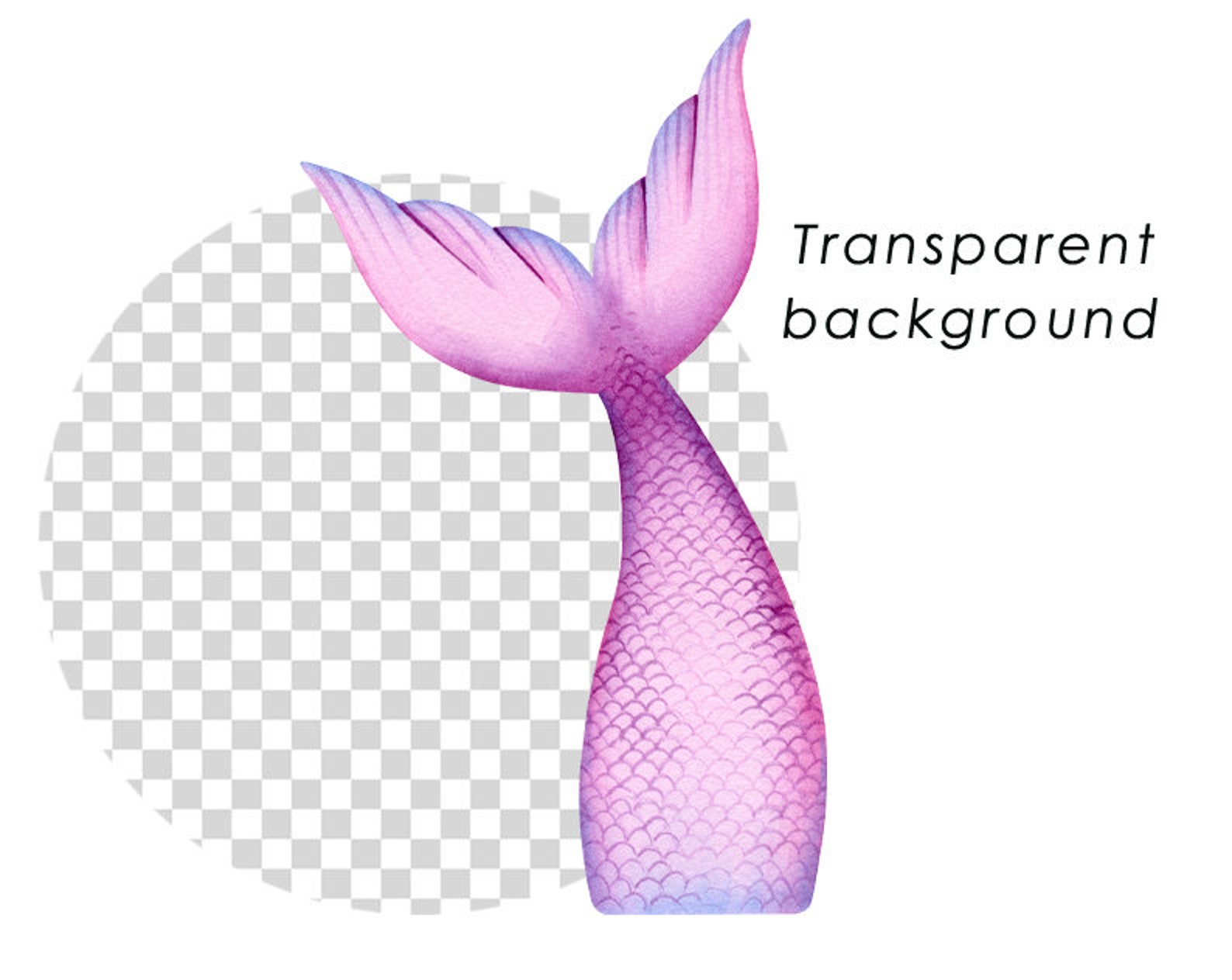 Watercolor Mermaid Tail Clipart Pastel Baby Girl Birthday - Etsy