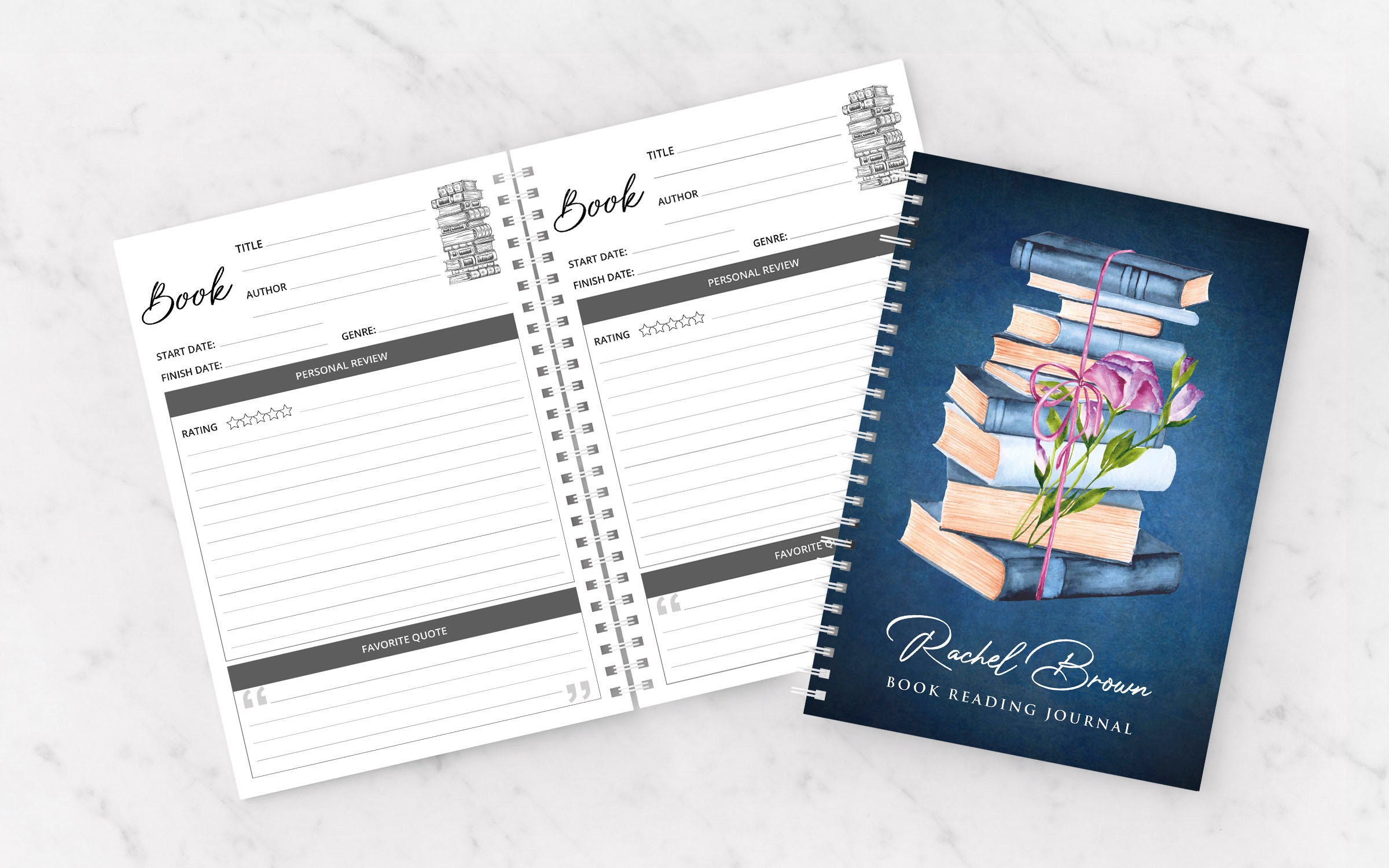 Cuaderno de calificación de libros A5 Diario de lectura para | Etsy