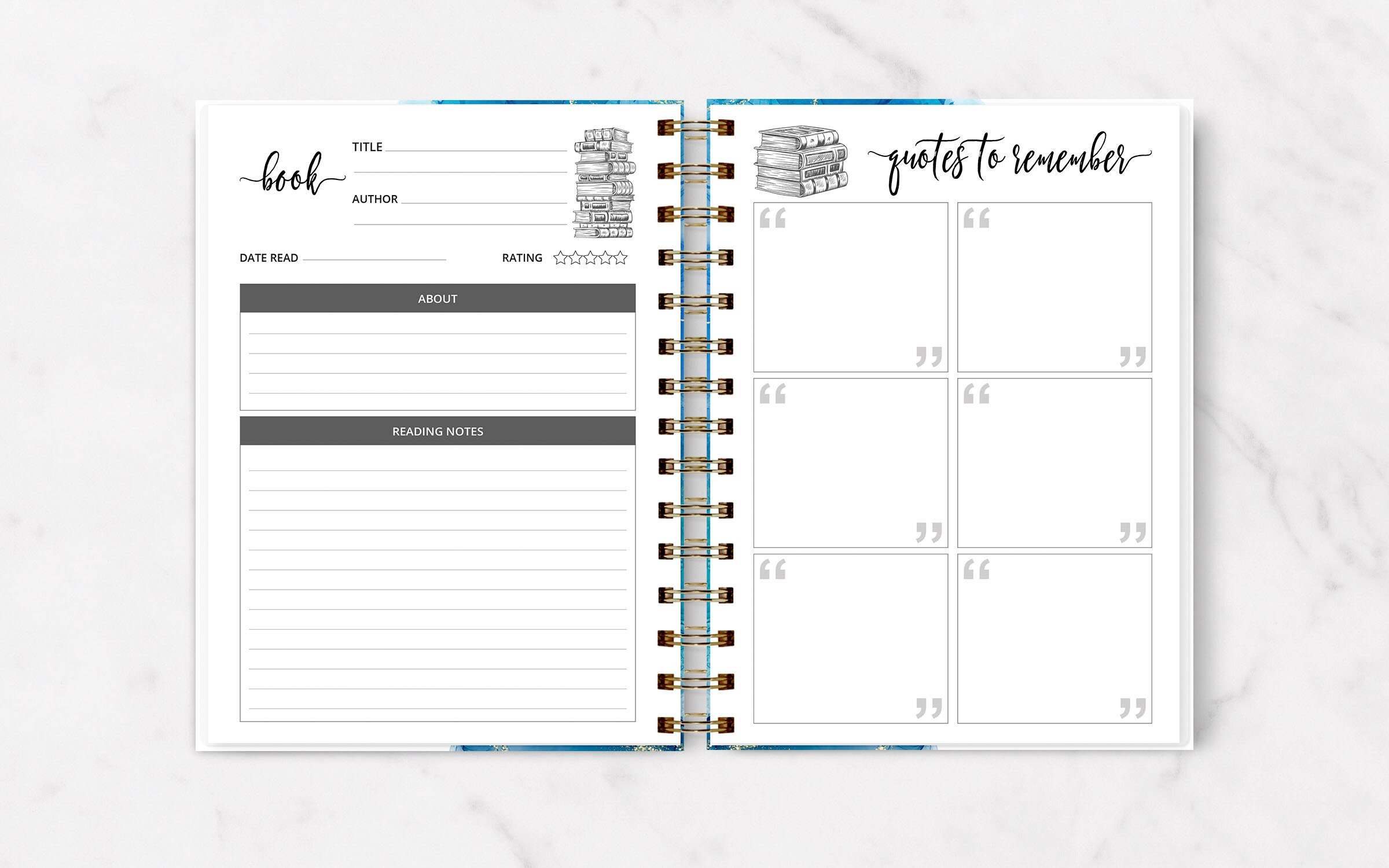 Reading Tracker Notebook Book Journal Personalized Reading | Etsy