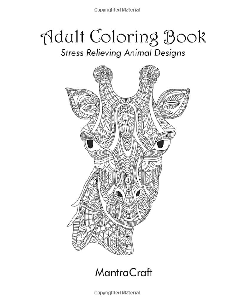 Adult Coloring Book Stress Relieving Animal Designs - Etsy