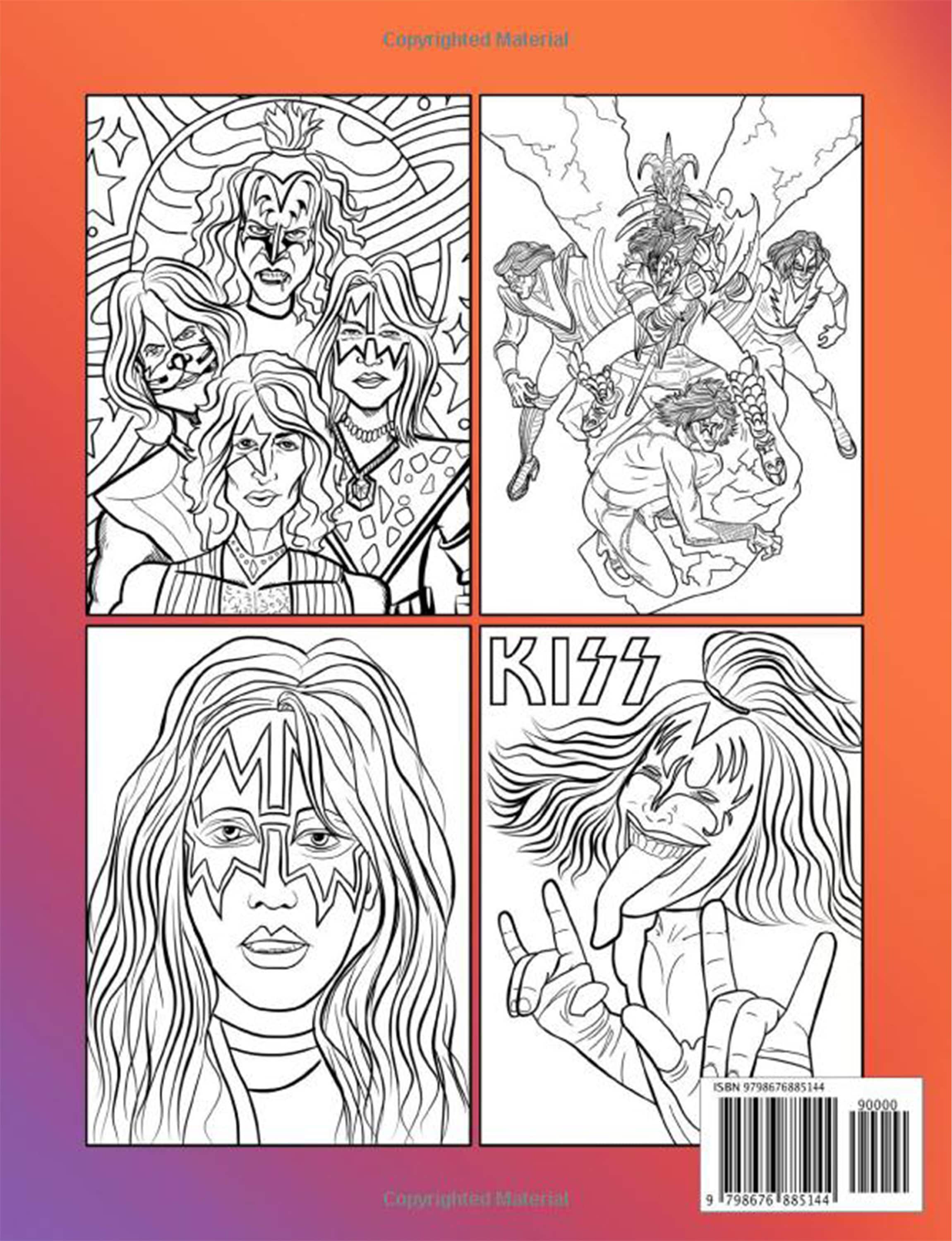 Kiss Coloring Book: KISS Band Members Coloring Pages for - Etsy
