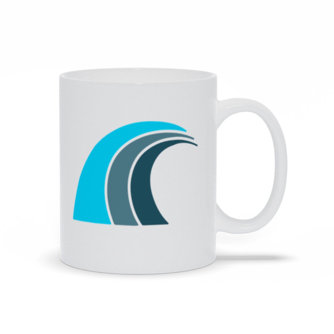 Blue Gray Ocean Wave Coffee Mug | Beach Wave Coffee Mug | Coffee Mug ...