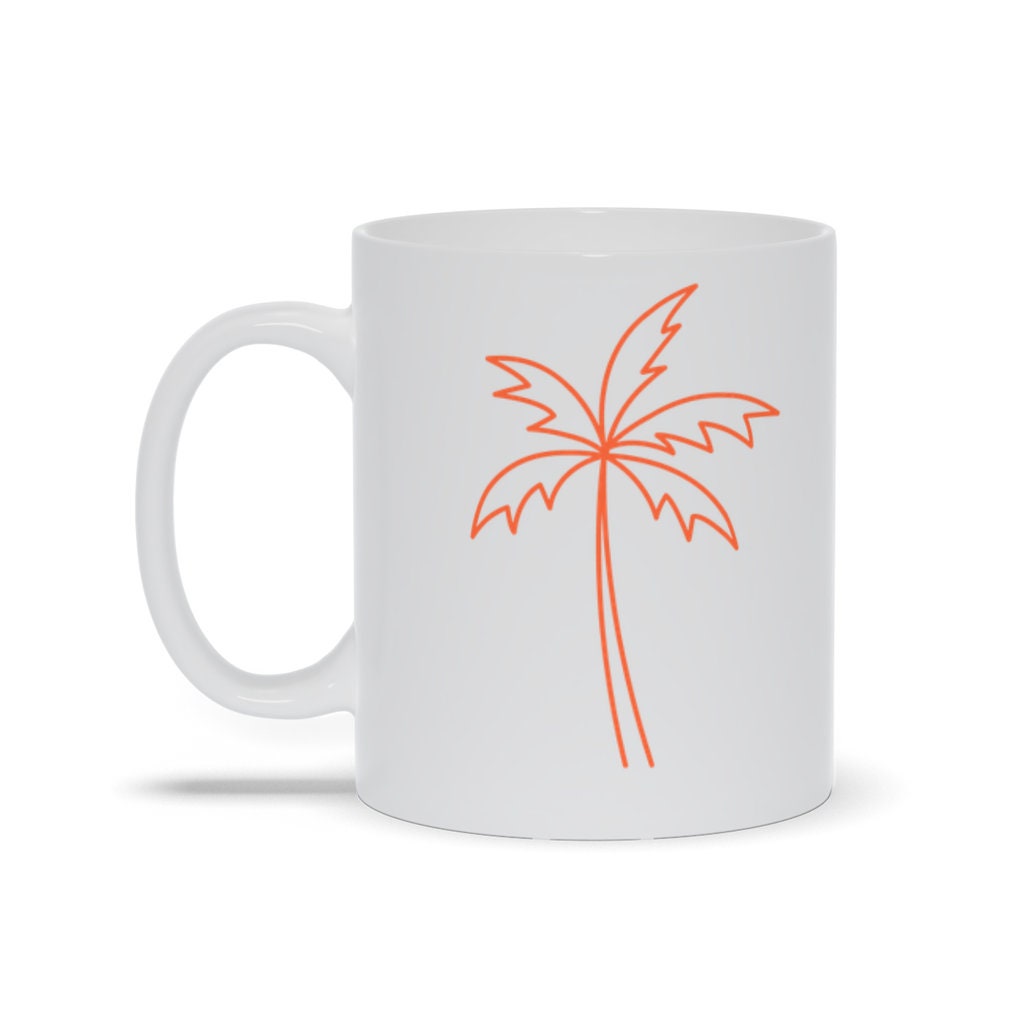 Palm Tree Line Art Coffee Mug Palm Tree Coffee Mug Palm - Etsy