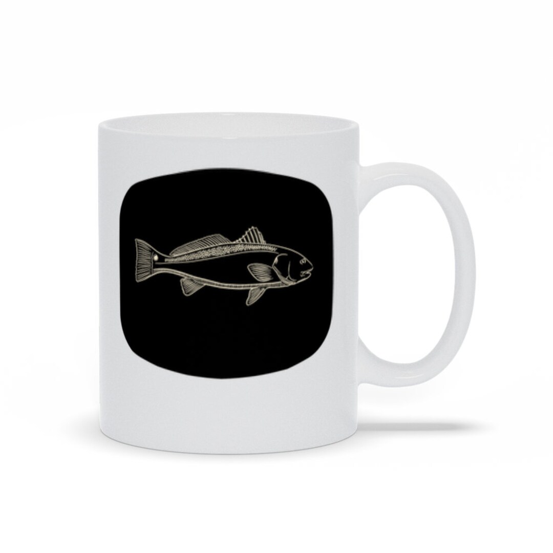 Red Drum Fish Coffee Mug: Line Art Fishing Gift - Etsy