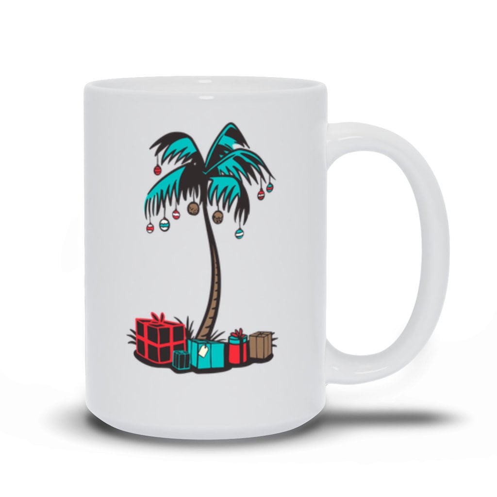 Palm Christmas Tree Coffee Mug Palm Tree Coffee Mug Beach Christmas ...