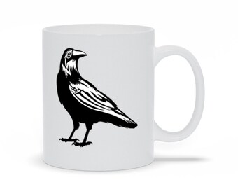 Crow Coffee Mug, Crow Art, Crow Lover, Crow Symbolism, Crow Drinkware ...