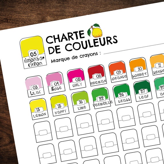 Charte De Couleurs / Color Chart - Etsy