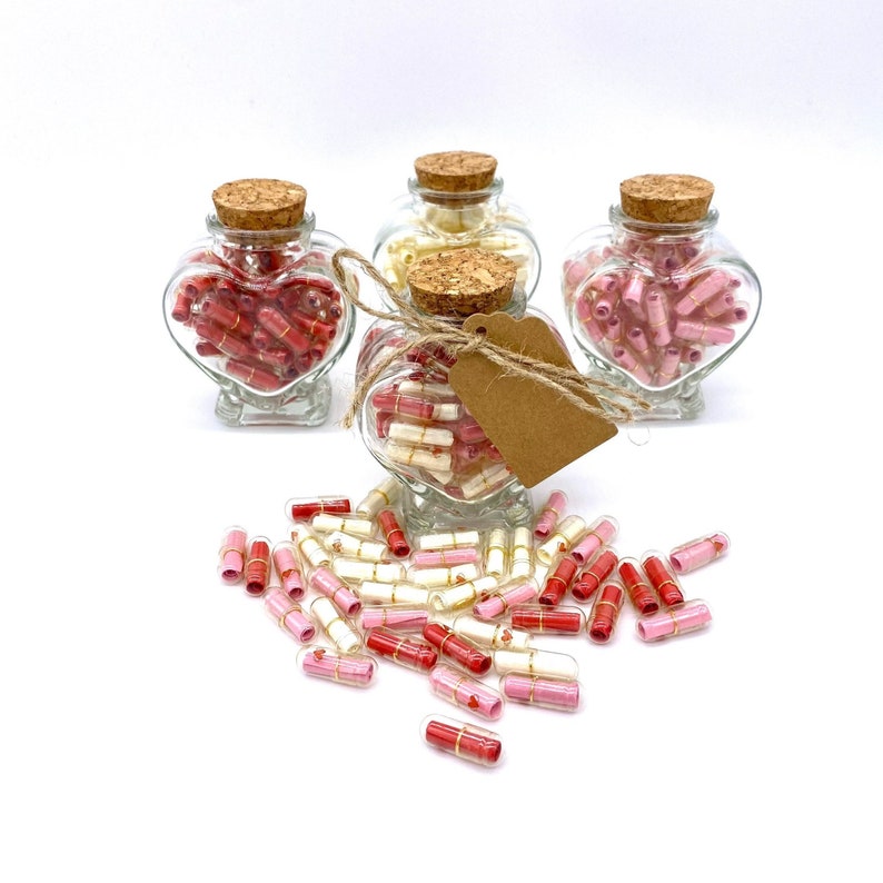 Love Messages in a Heart Glass Jar: 50 Reasons I Love You - Etsy