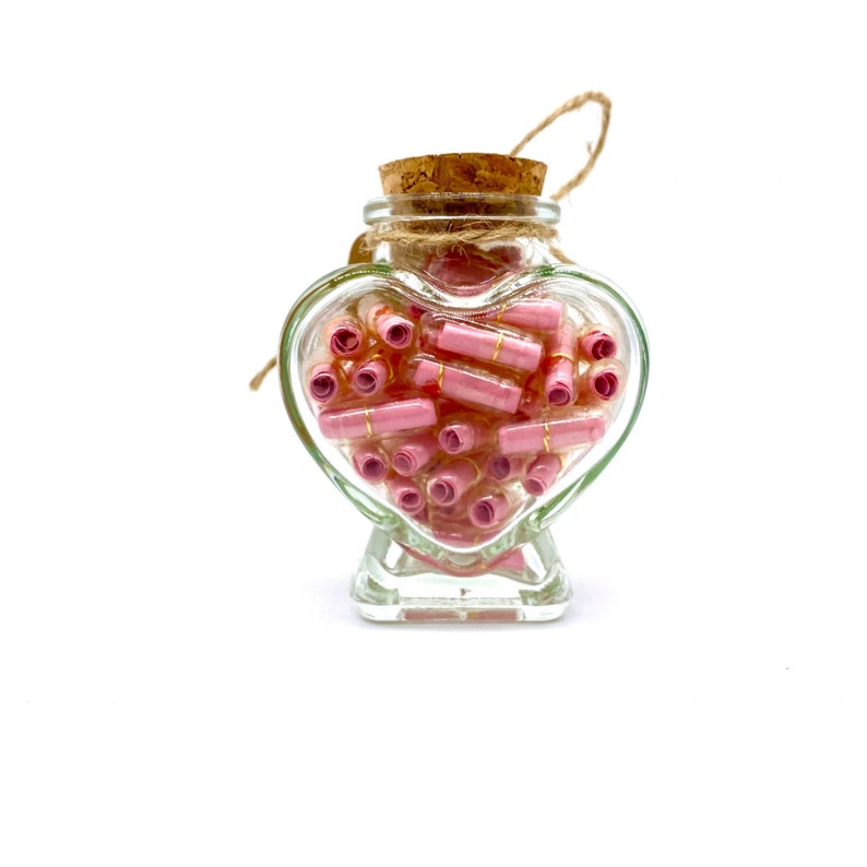 Love Messages in a Heart Glass Jar: 50 Reasons I Love You - Etsy