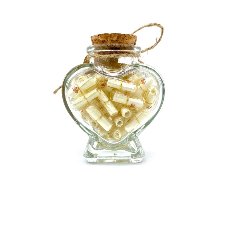 Love Messages in a Heart Glass Jar: 50 Reasons I Love You - Etsy