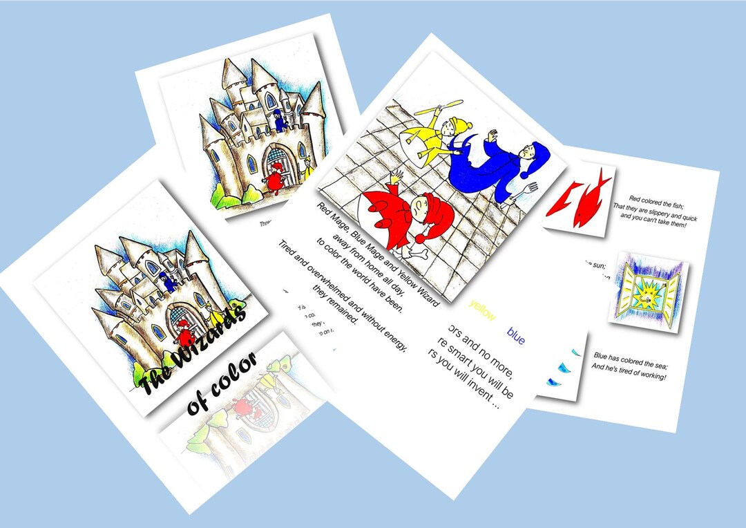 Five Digital Didactic Cards, for Preschoolers. the Wizards of Colors ...