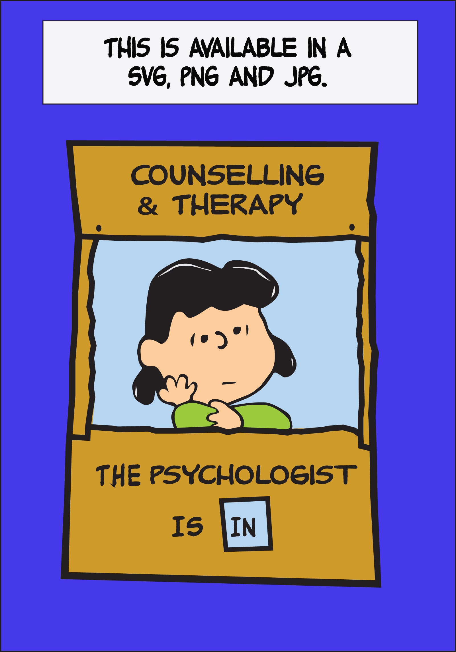 Counseling and Therapy Lucy, Psychologist is In, Peanuts SVG, PNG and ...