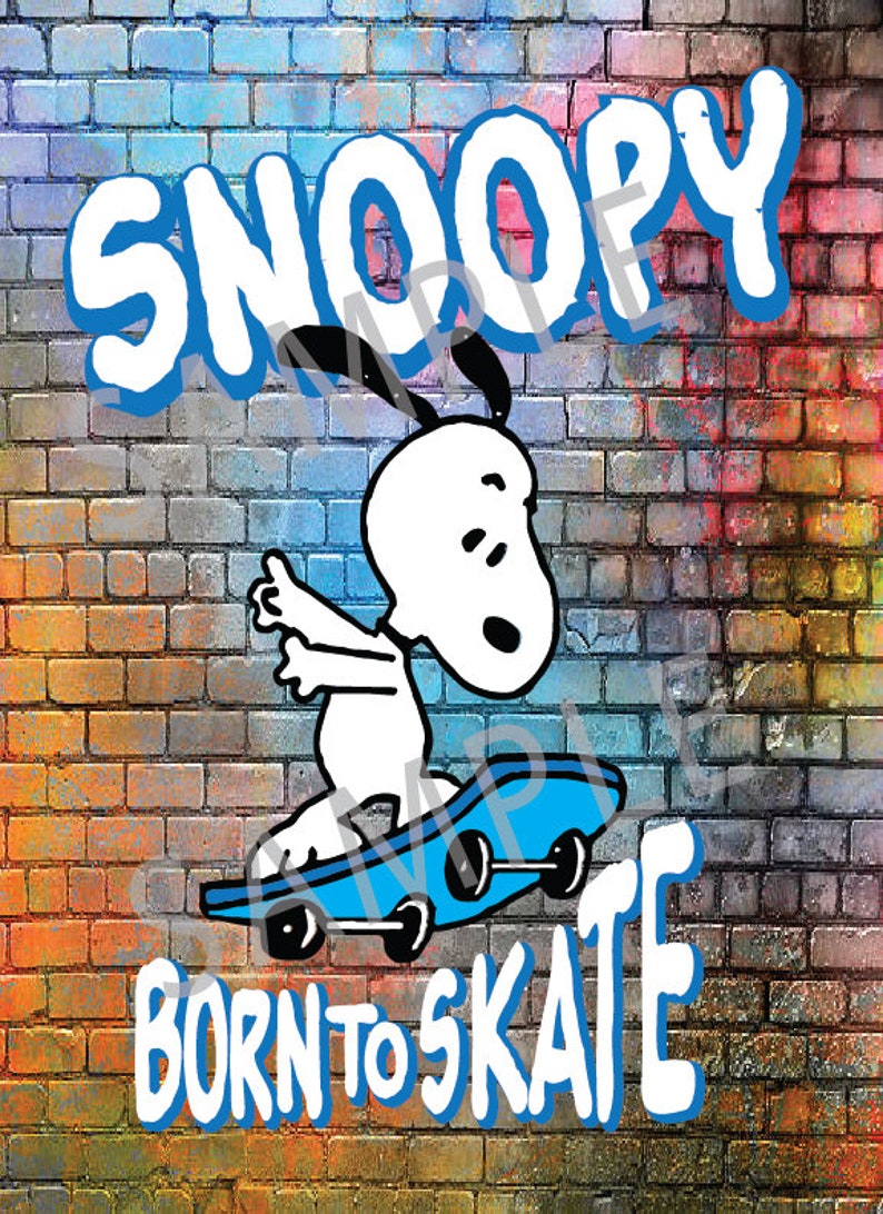 Snoopy Skateboard in Graffiti Background - Etsy