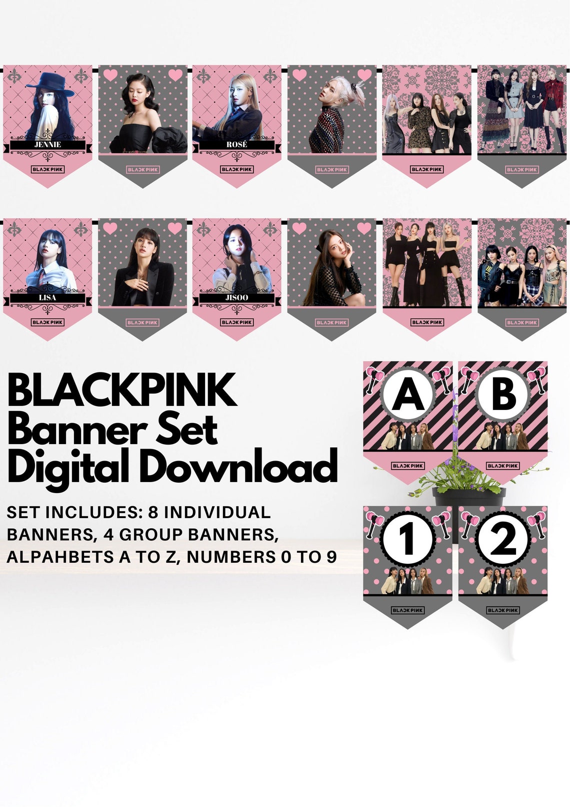 Blackpink Banner Flag Digital Download Blackpink Party | Etsy