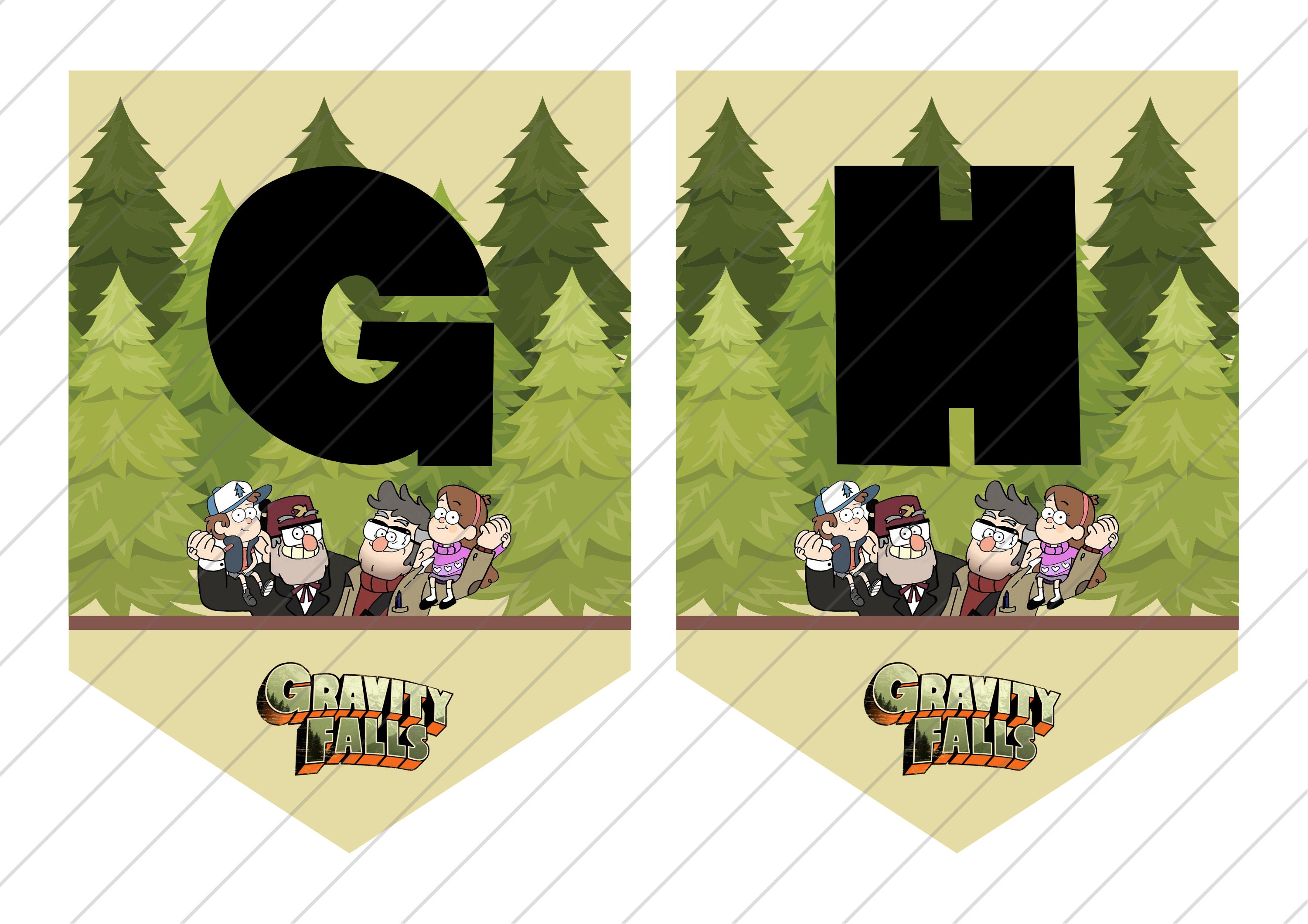 Gravity Falls Banner Flag Digital Download Gravity Falls | Etsy