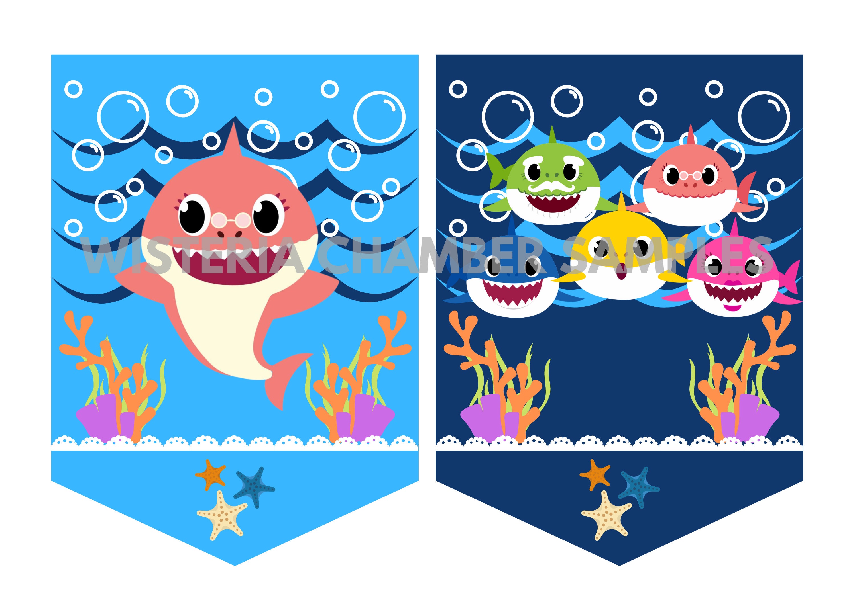 Baby Shark Banner Flag Digital Download Baby Shark Party | Etsy