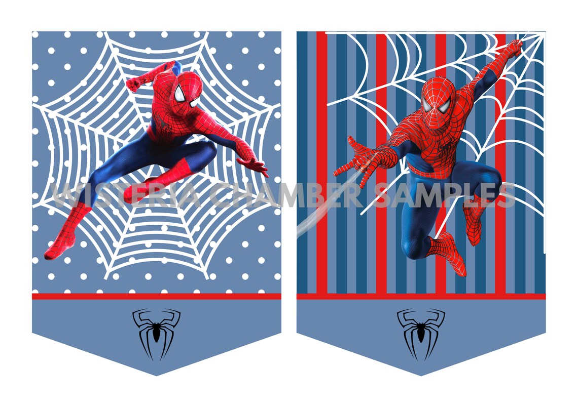 Spiderman Banner Flag Digital Download Spiderman Party | Etsy