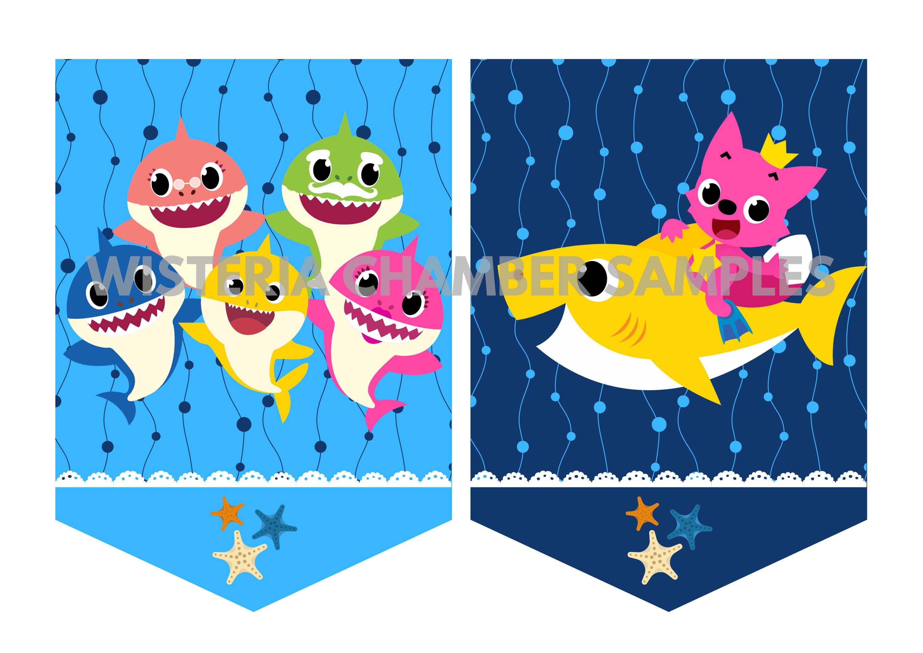 Baby Shark Banner Flag Digital Download Baby Shark Party | Etsy