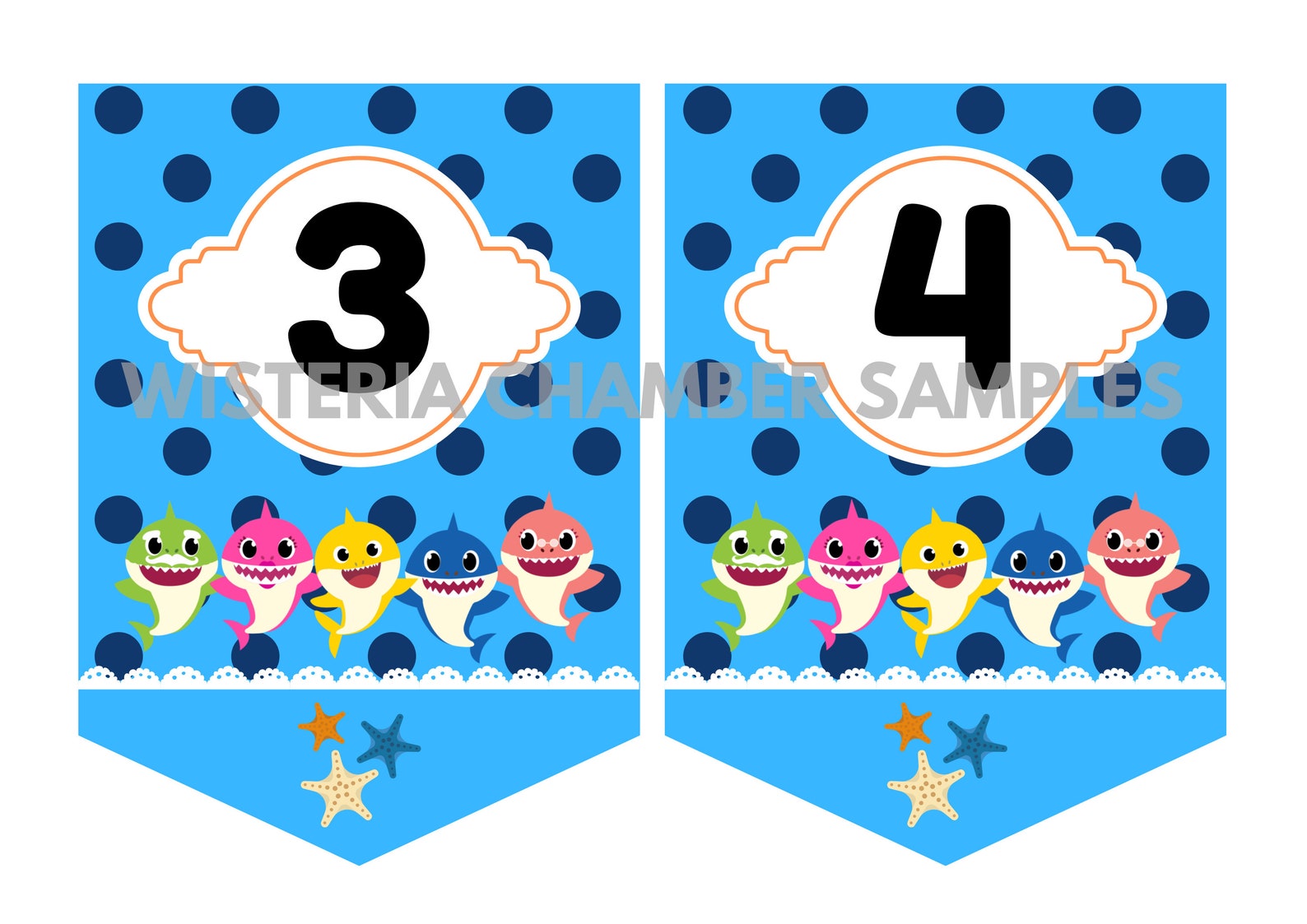 Baby Shark Banner Flag Digital Download Baby Shark Party | Etsy