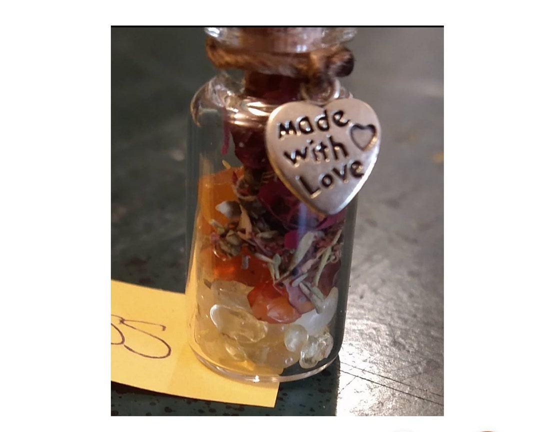 Happiness Spell Jar Necklace, Happiness Jewelry, Wiccan White Magic ...